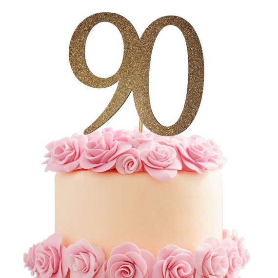 90 Glitter Cake Topper 90th Birthday Cake Topper Glitter - Etsy