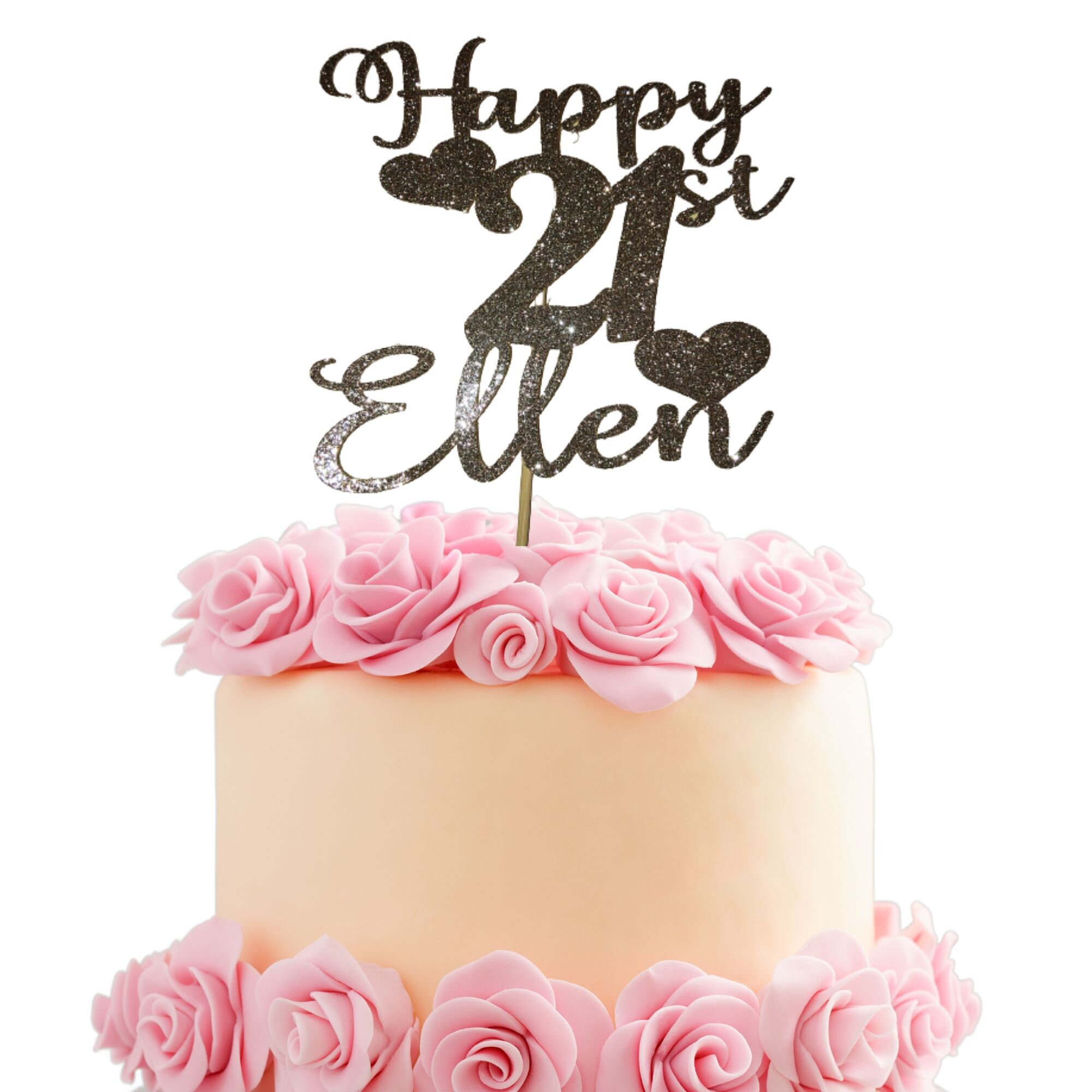 Personalised 21st Glitter Cake Topper Custom 21st Birthday - Etsy
