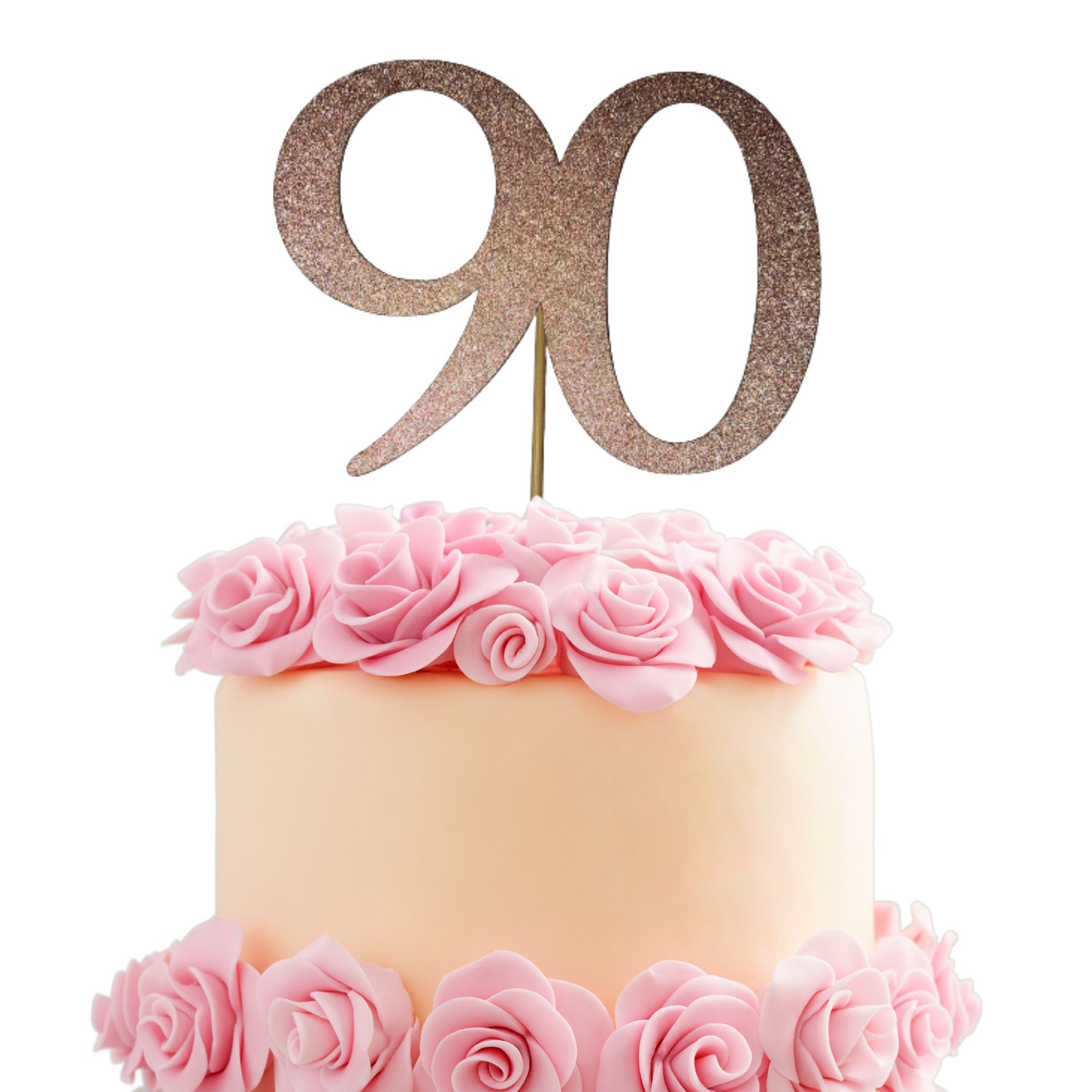 90 Glitter Cake Topper 90th Birthday Cake Topper Glitter - Etsy