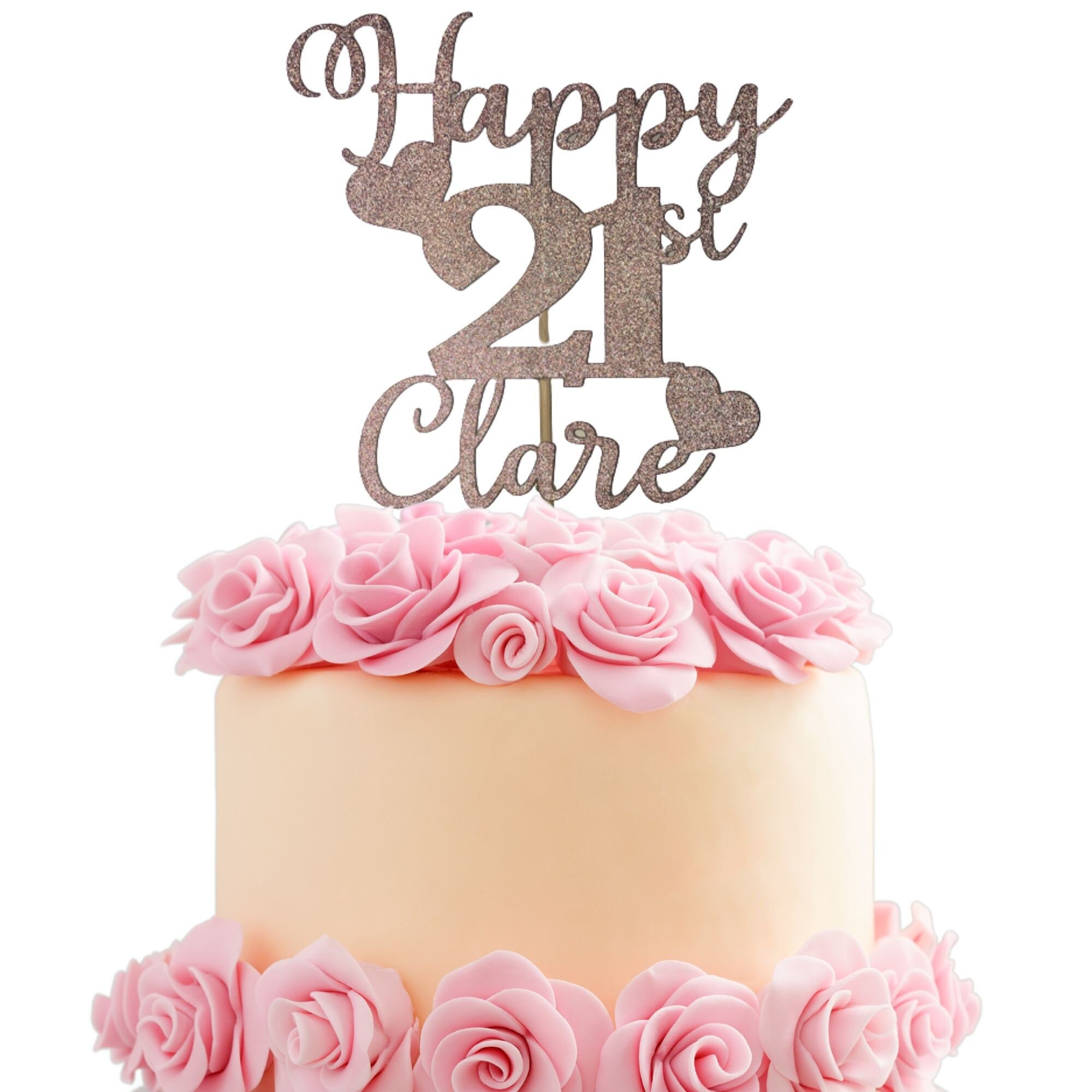 Personalised 21st Glitter Cake Topper Custom 21st Birthday - Etsy
