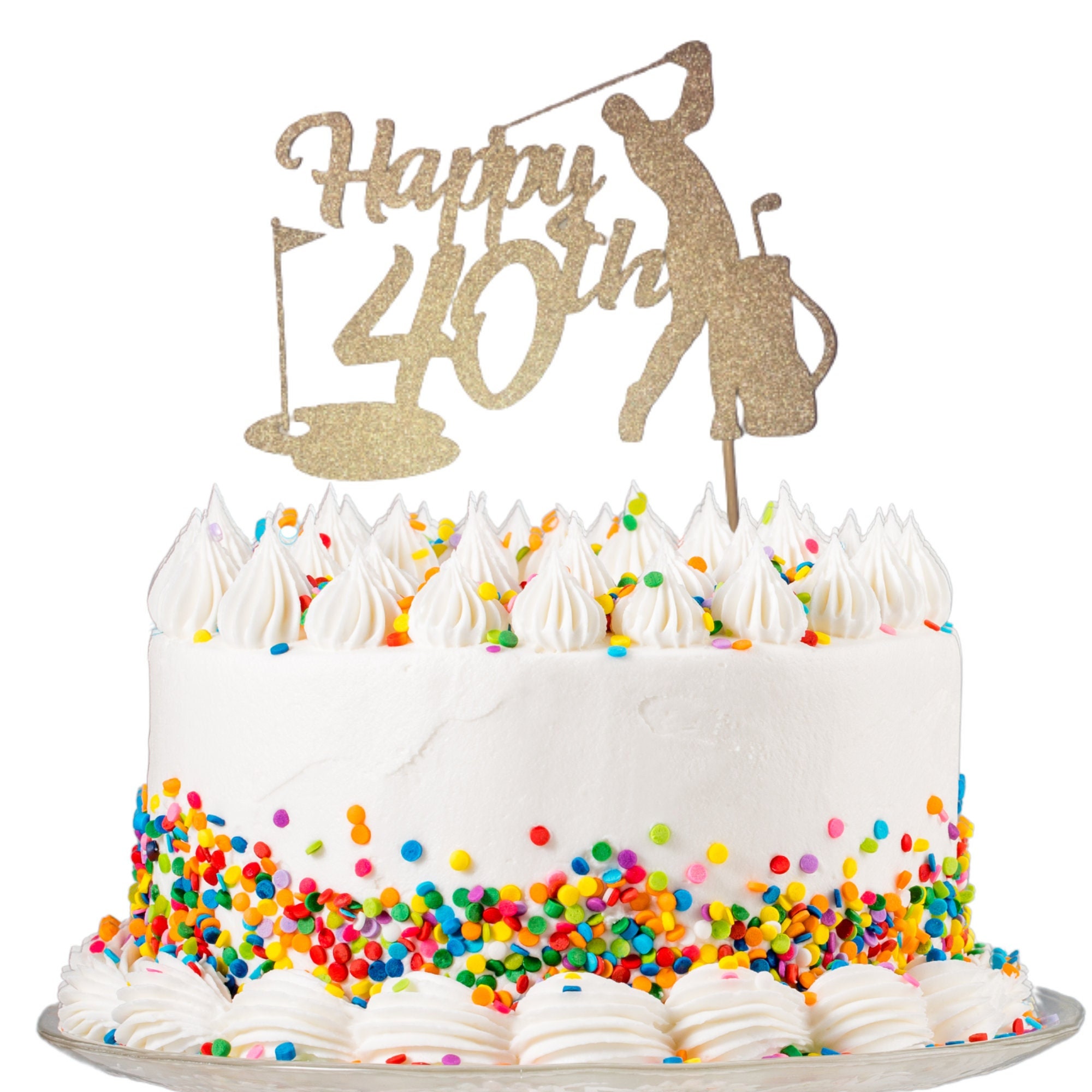 Golfer Age Glitter Cake Topper, Golfing Cake Topper, Golf Cake Topper ...