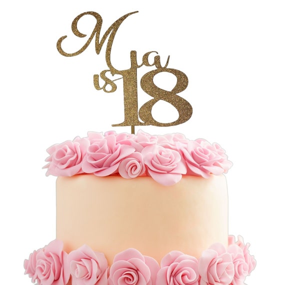 Personalised 18th Glitter Cake Topper Custom 18th Birthday - Etsy