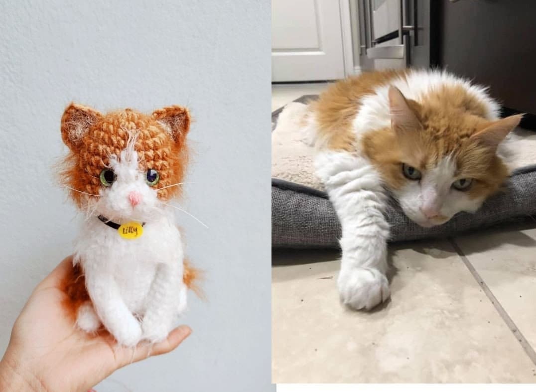 Custom Stuffed Cat, Custom Cat Plush, Custom Crochet Cat, Custom ...