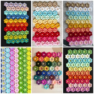 Puff Flowers Crochet Trivets Custom Color, Floral Pot Mats, Pot Holder Heat Resistant Durable ...