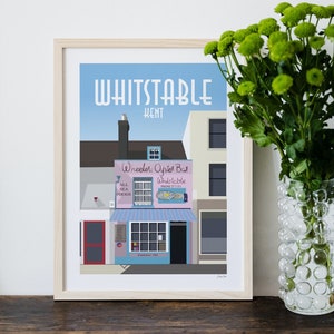 Whitstable Print, Wheelers Oyster Bar, Kent, Seaside Wall Art ...