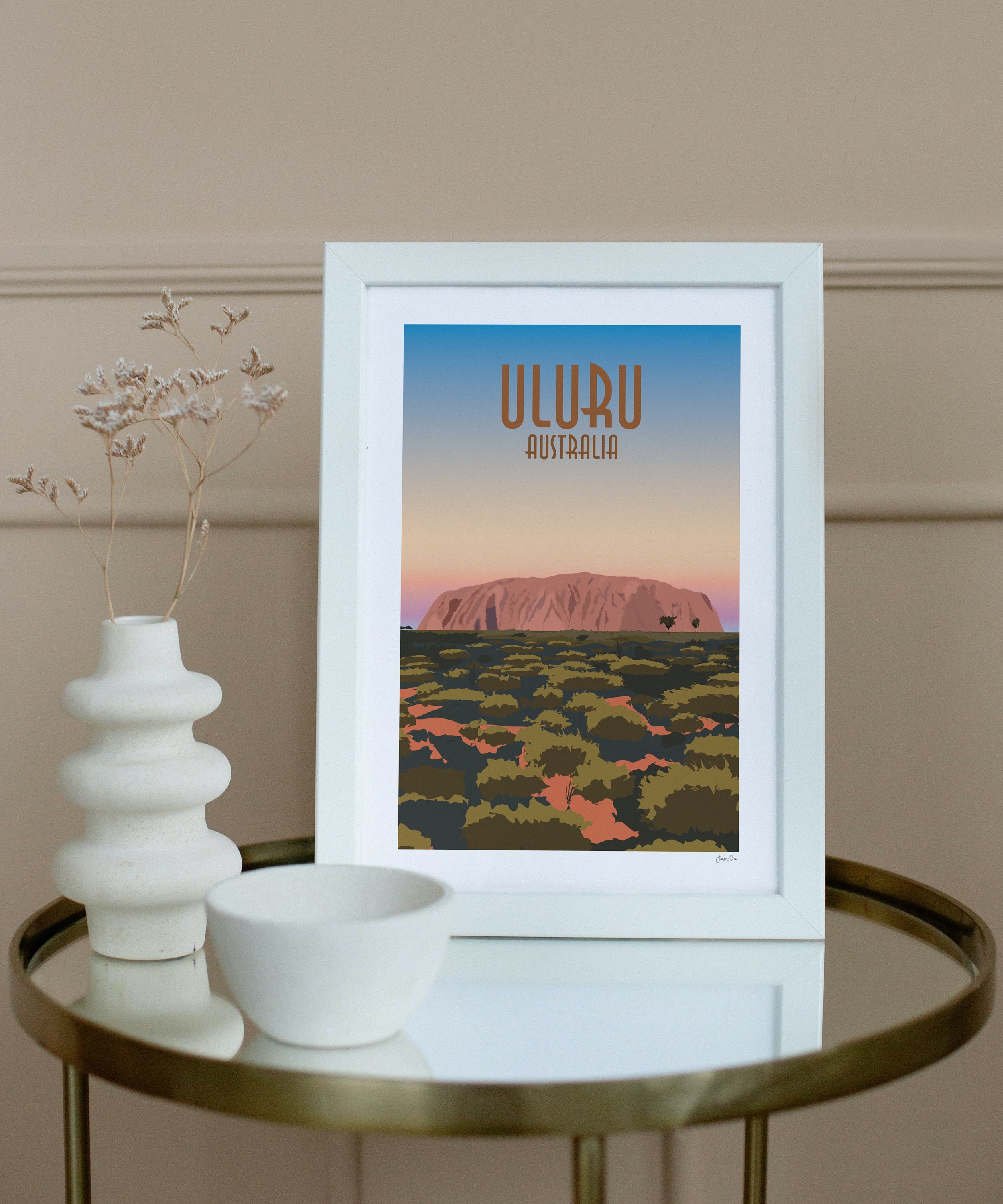 Uluru Travel Poster Australia Retro Print Uluru Kata Tjuta - Etsy