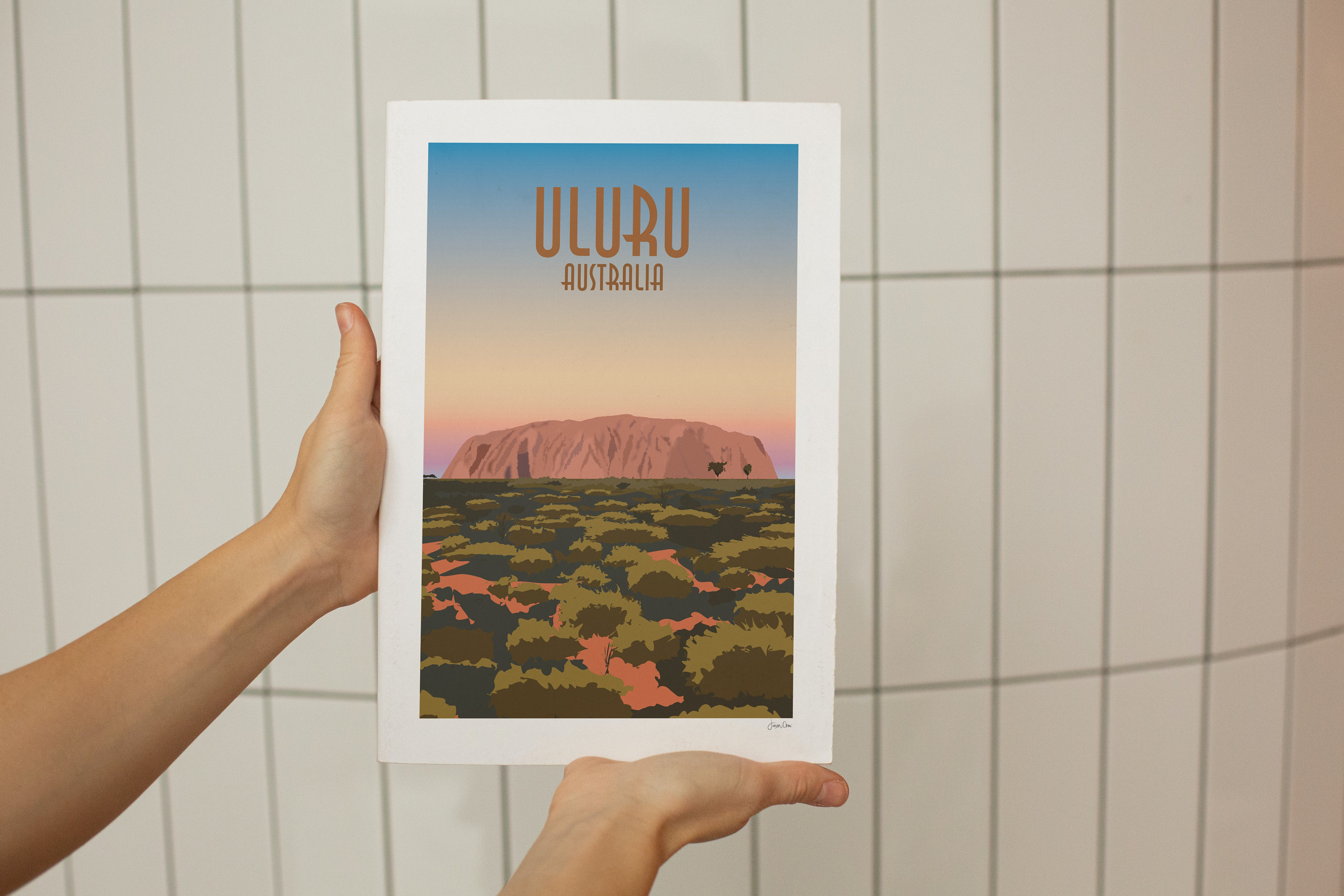 Uluru Travel Poster Australia Retro Print Uluru Kata Tjuta - Etsy