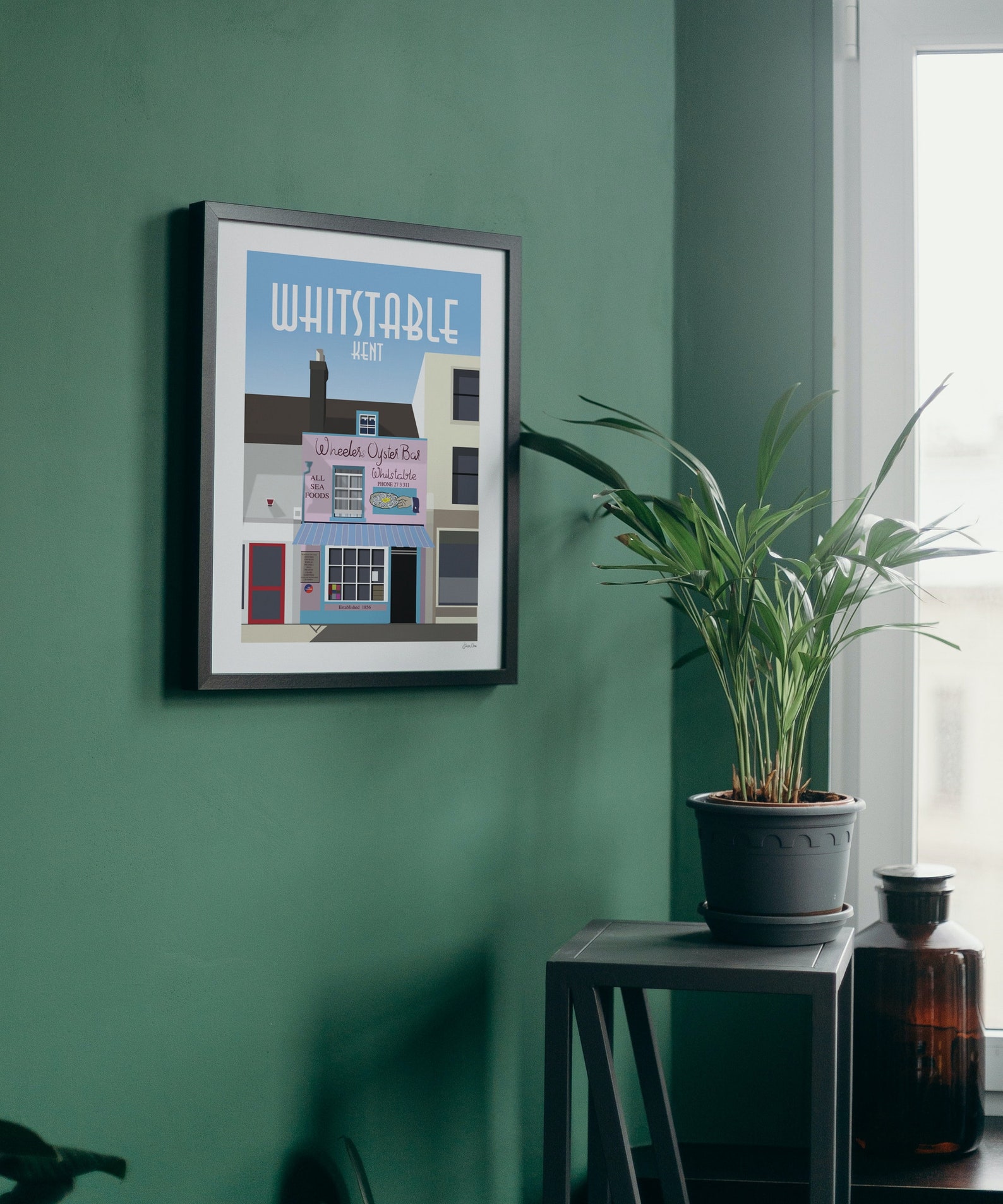 Whitstable Print, Wheelers Oyster Bar, Kent, Seaside Wall Art ...