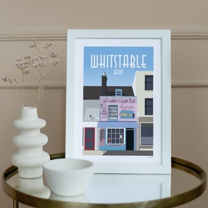 Whitstable Print, Wheelers Oyster Bar, Kent, Seaside Wall Art ...