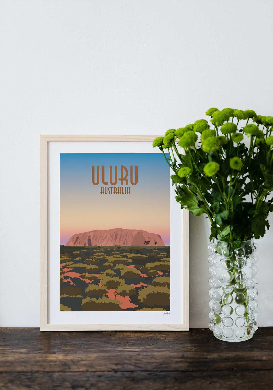 Uluru Travel Poster Australia Retro Print Uluru Kata Tjuta - Etsy