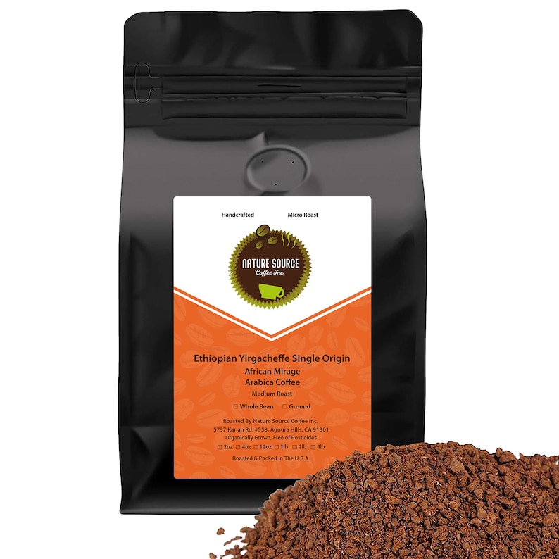 Yirgacheffe Ethiopia Single Origin Coffee | African Mirage | Organic | Medium Roast | California ...