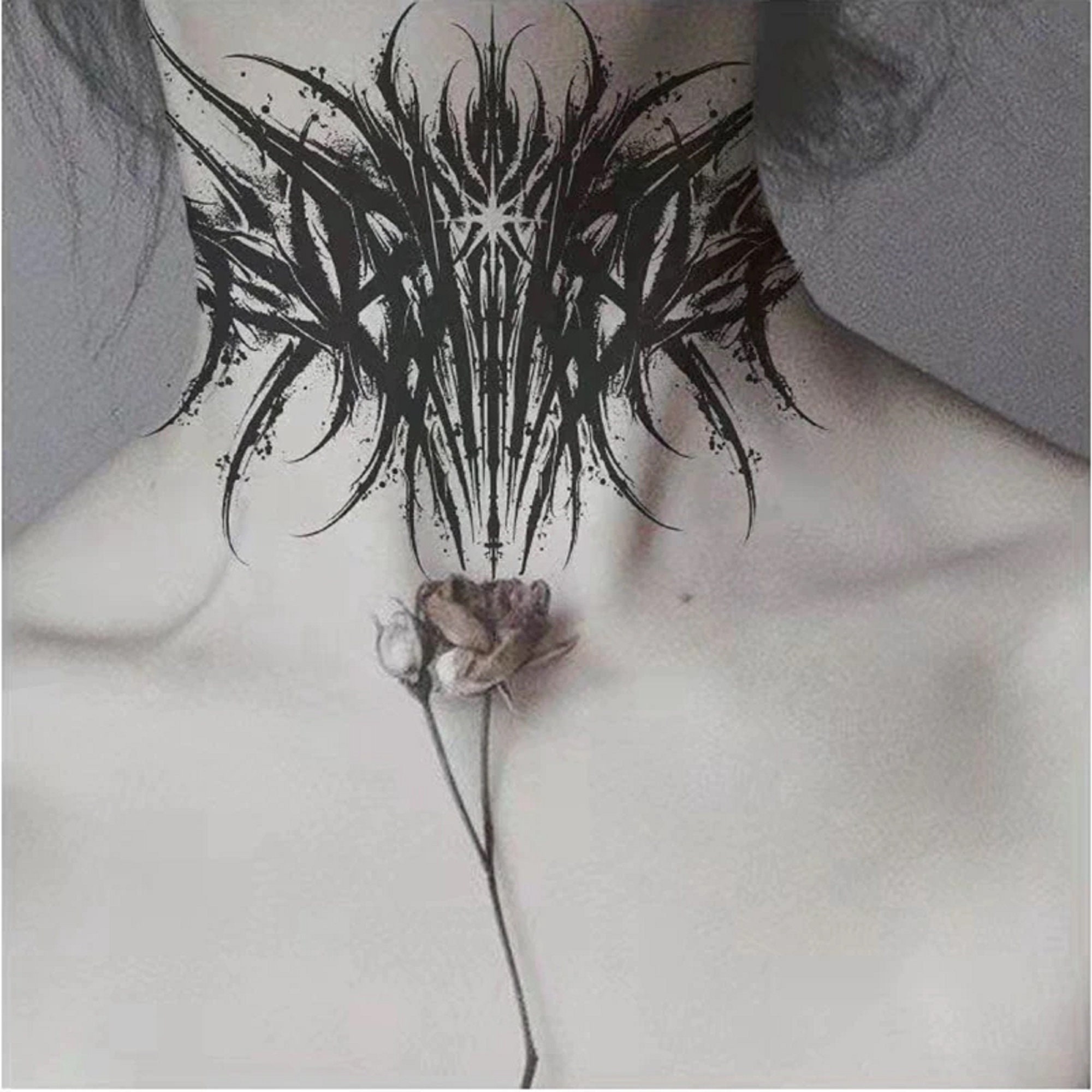 Dark Gothic Thorns Neck Temporary Tattoo Stickers Tattoos Fake - Etsy