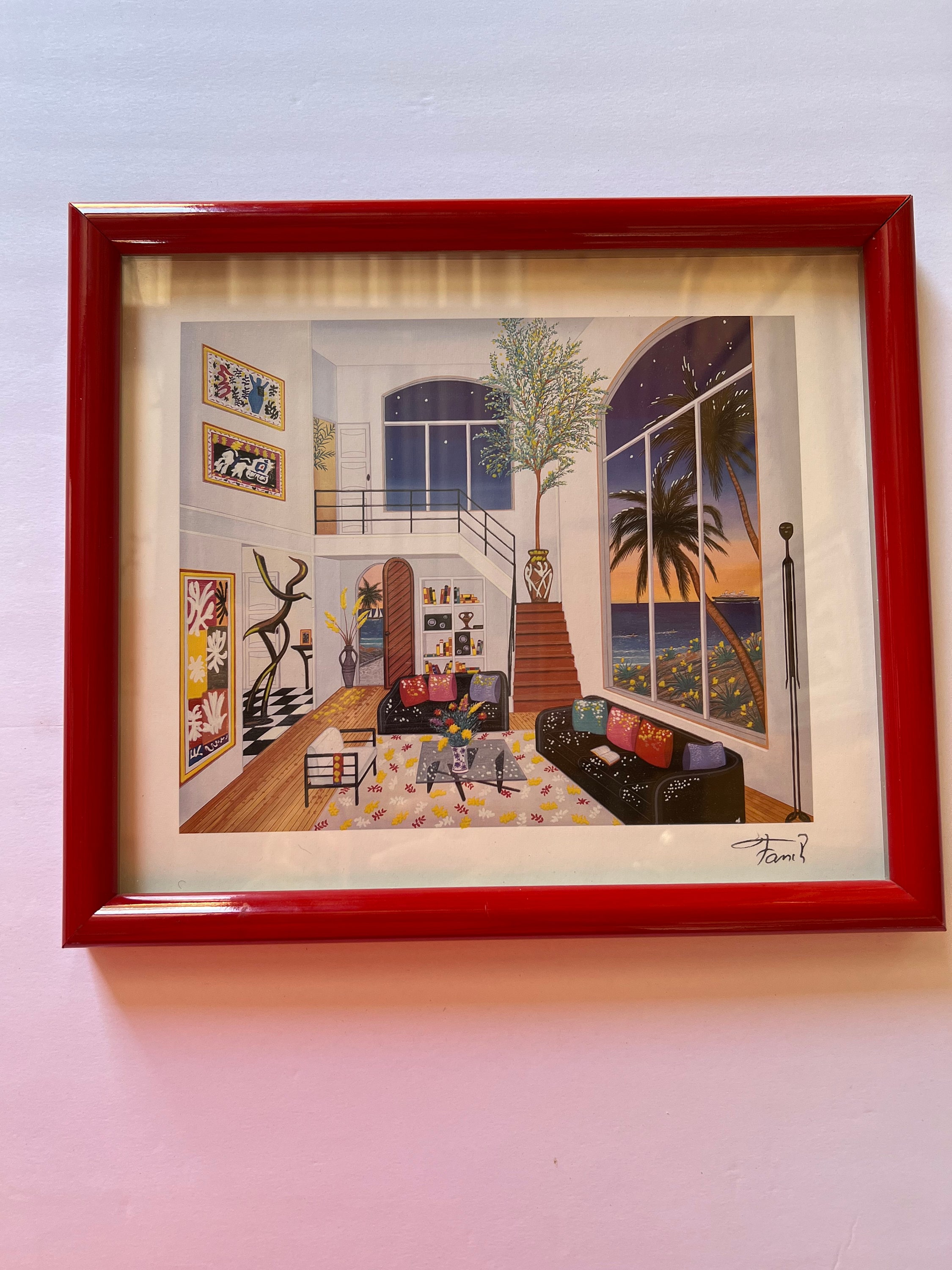 Fanch Ledan Interior With Three Matisse Seriolithograph Signed and ...
