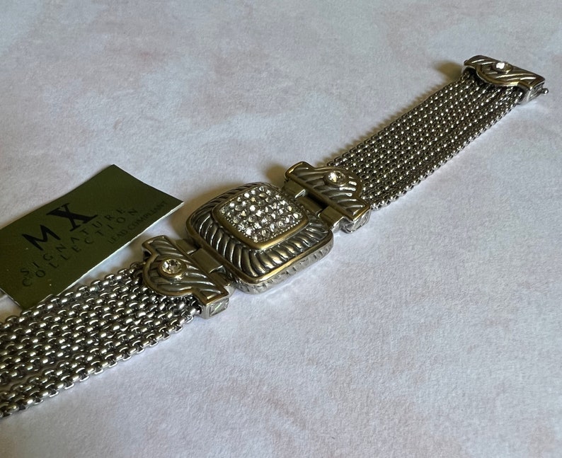 Vintage MX Signature Collection Silver and Gold Tone Bracelet - Etsy