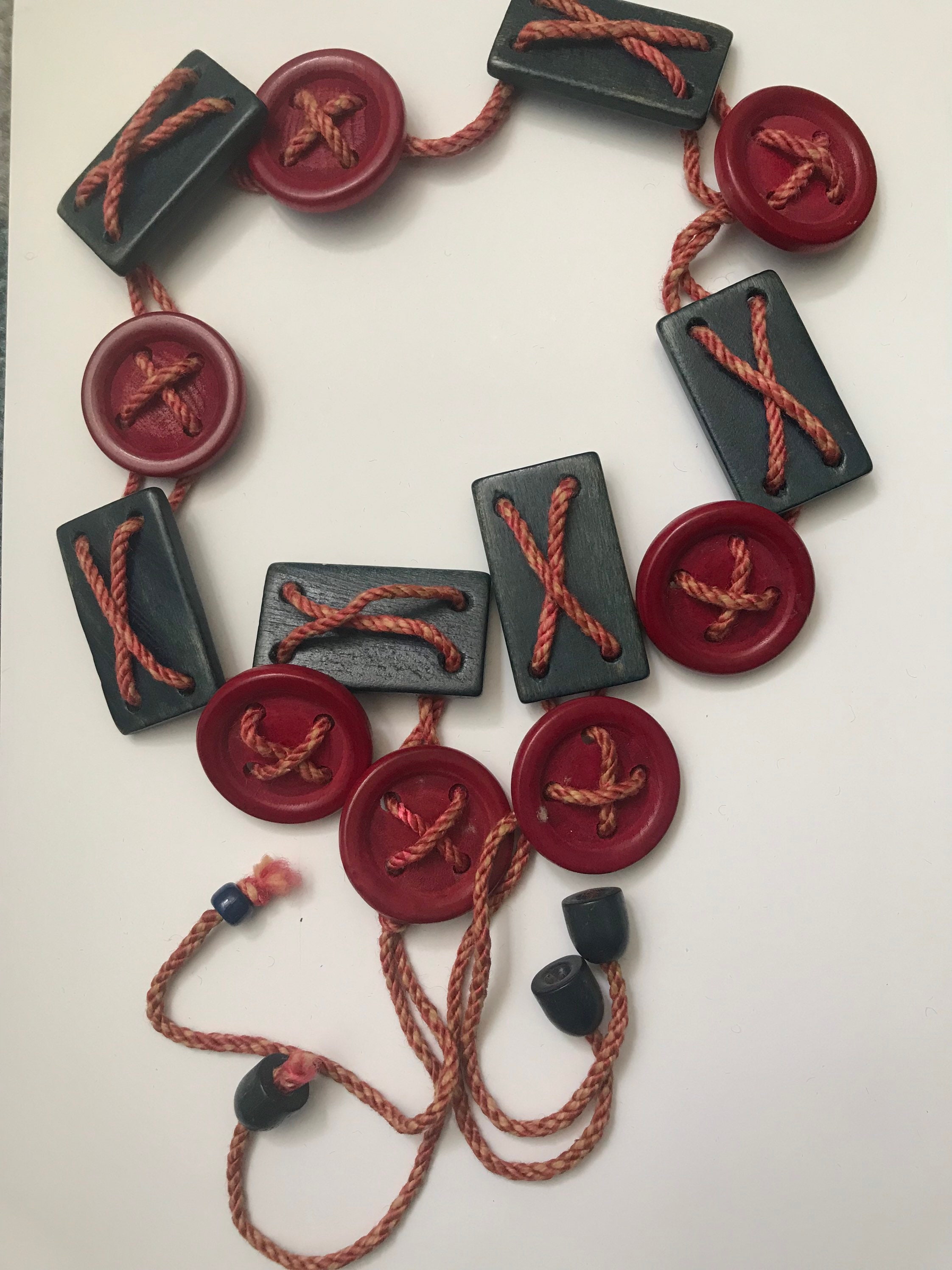 Vintage 1970s Early 80s Blue and Red Oversized Buttons Belt - Etsy