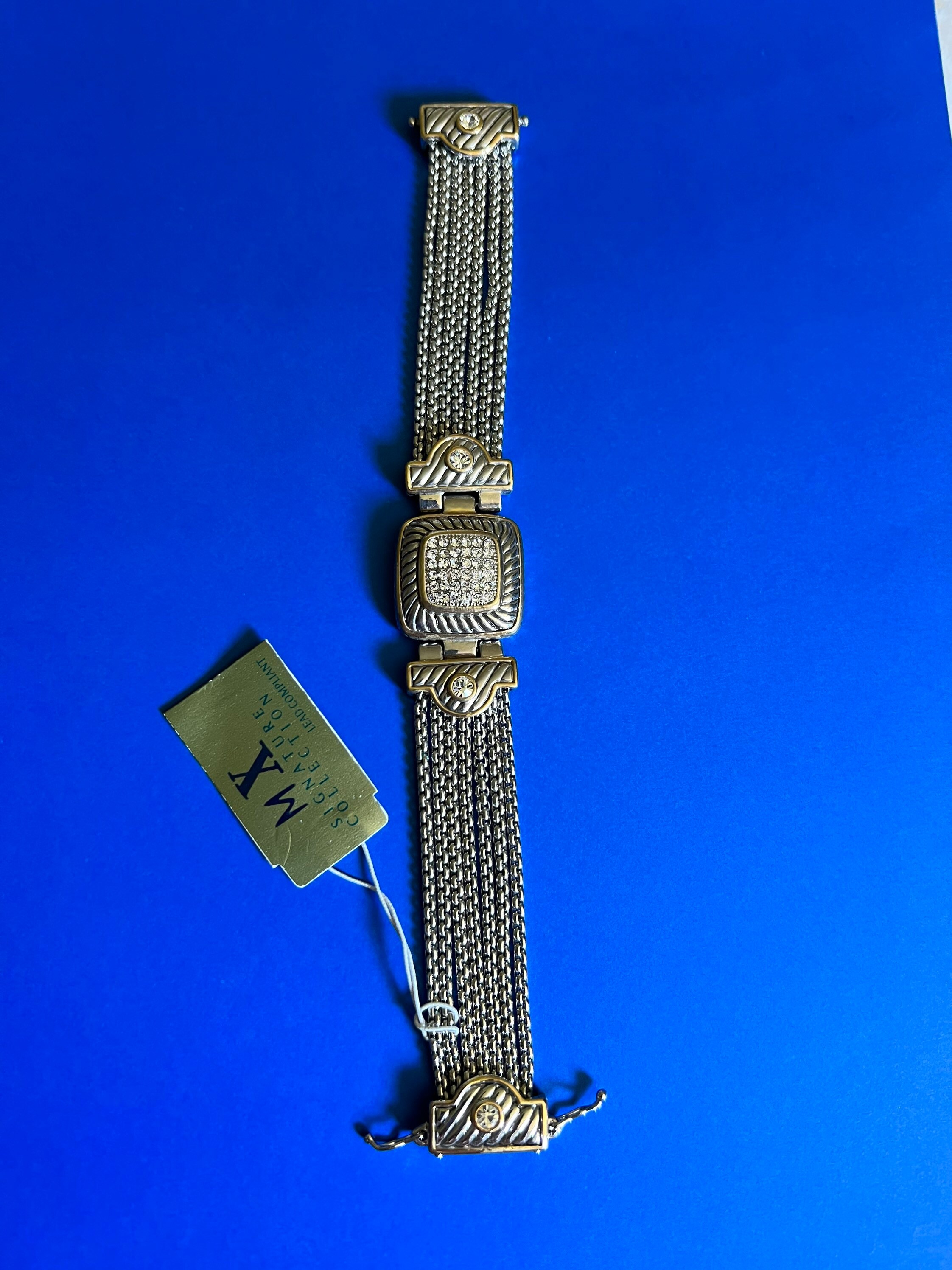 Vintage MX Signature Collection Silver and Gold Tone Bracelet - Etsy