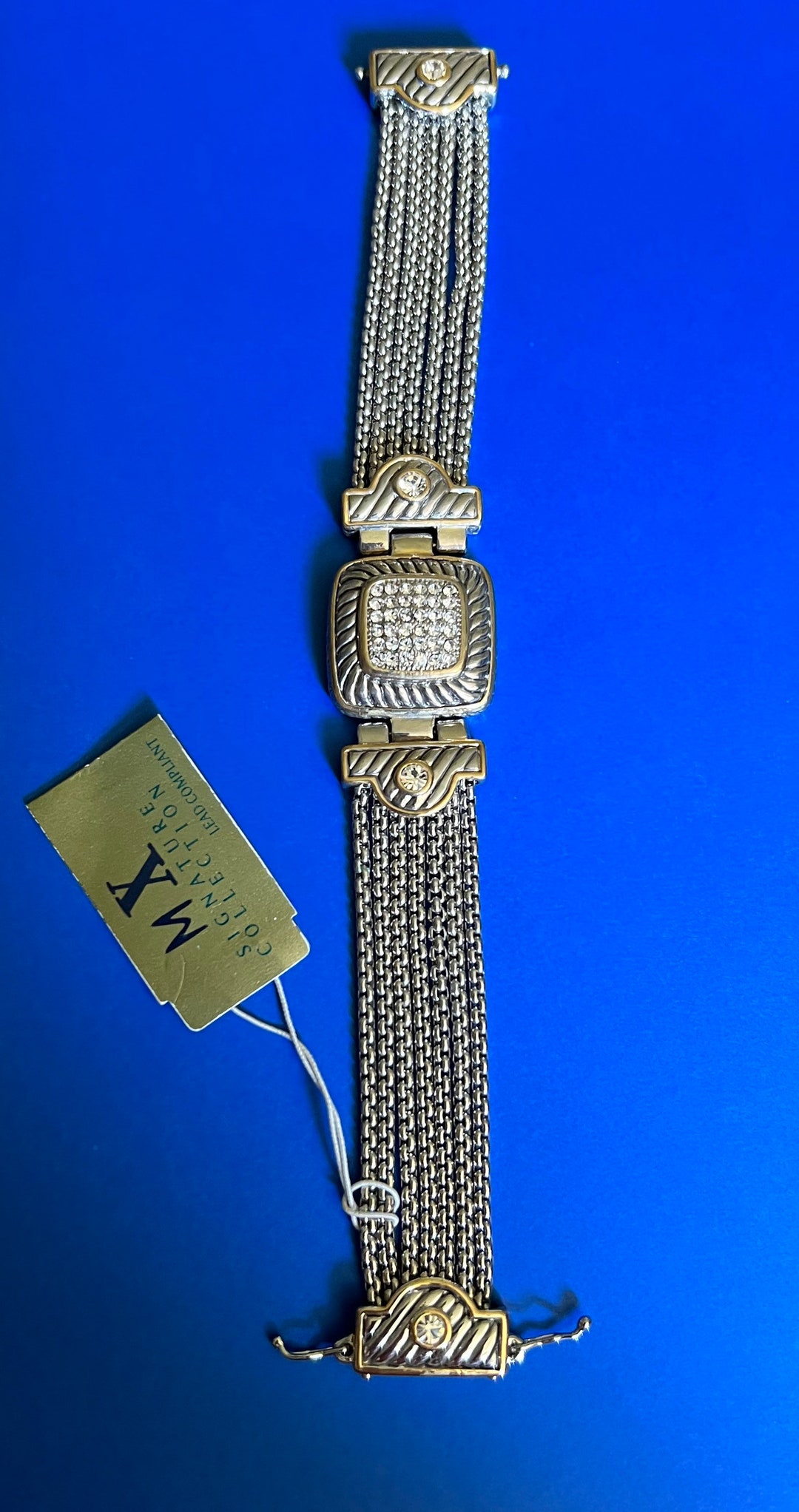 Vintage MX Signature Collection Silver and Gold Tone Bracelet - Etsy