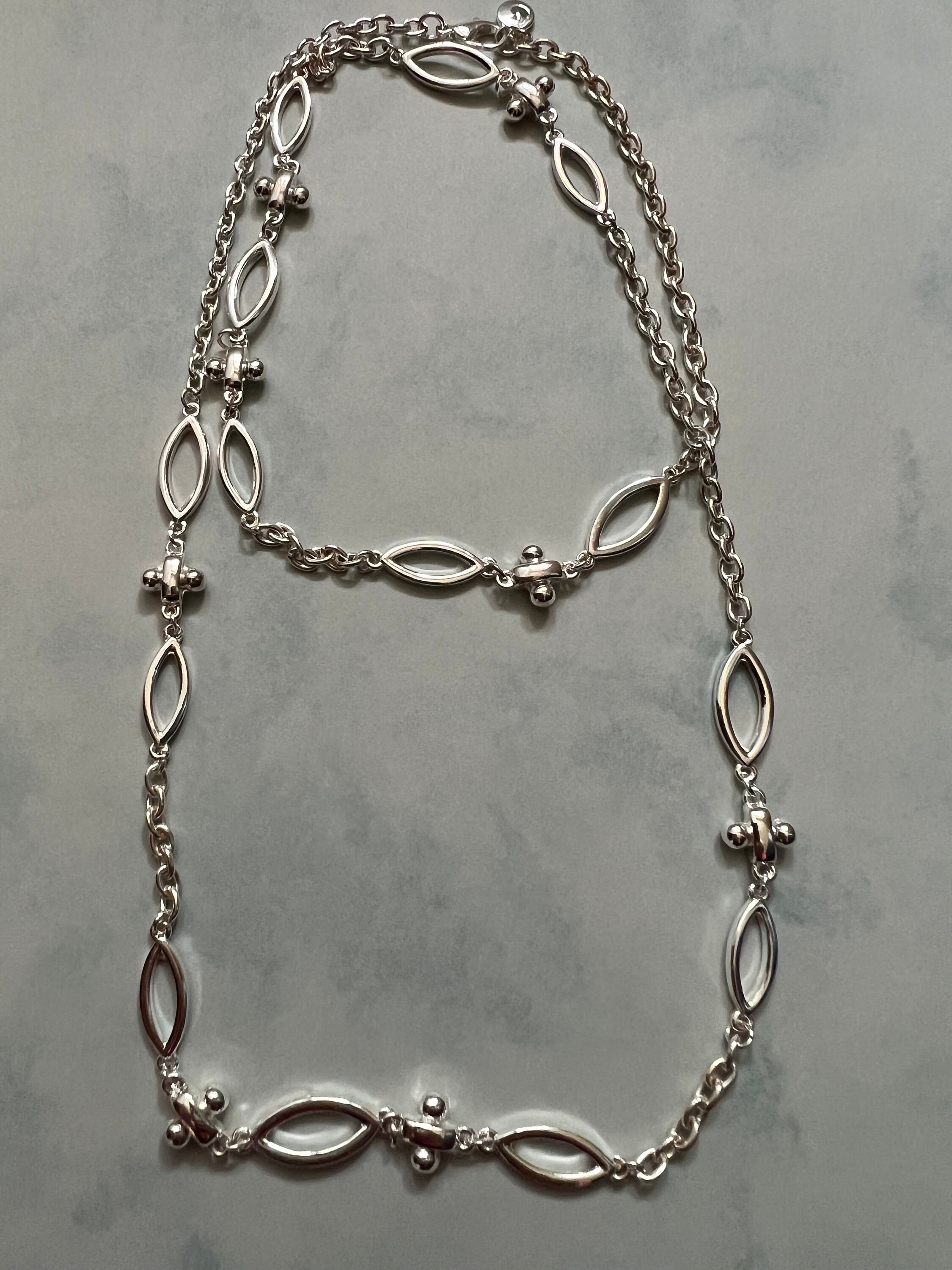 Swarovski Silver Tone 36 Inch Chain Necklace - Etsy