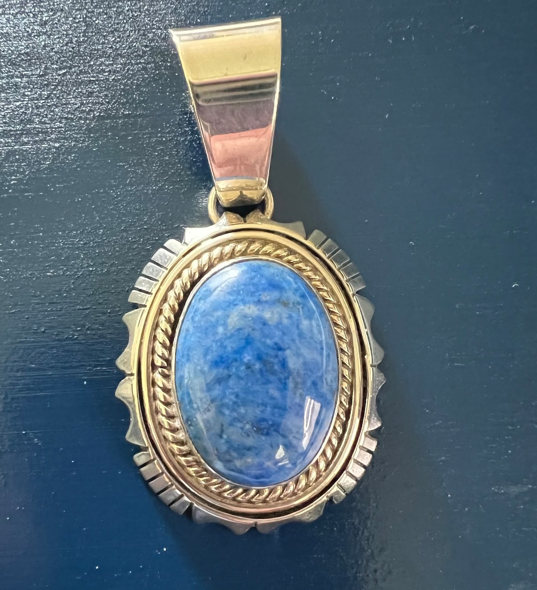 Native American Sterling Silver Blue Stone Signed BB Pendant - Etsy