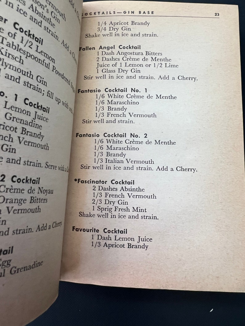 1940s the Standard Bartenders Guide by Patrick Gavin Duffy - Etsy