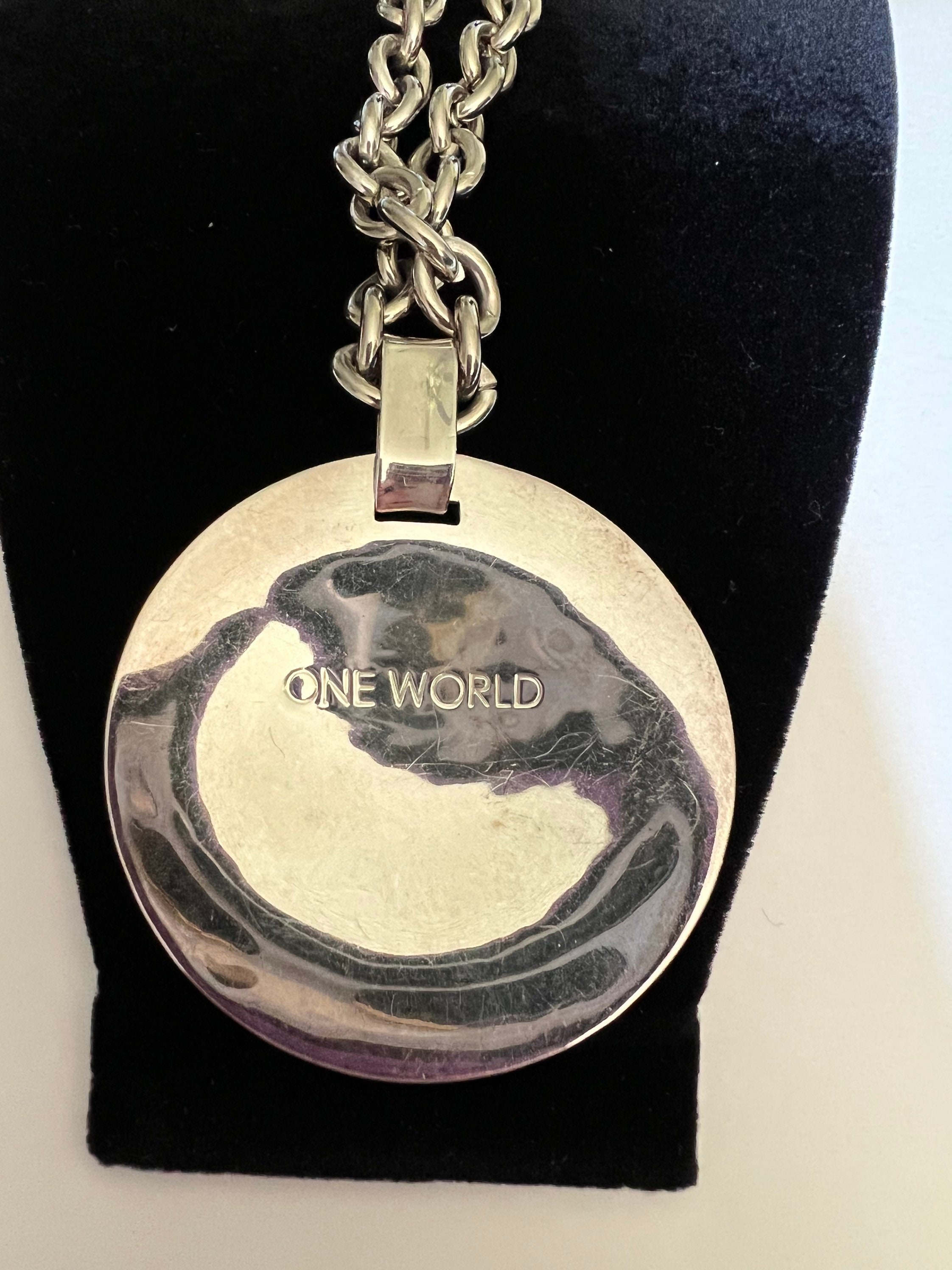 ONE WORLD RLM Studio Sterling Large Disk Pendant on Silver Tone Chain ...