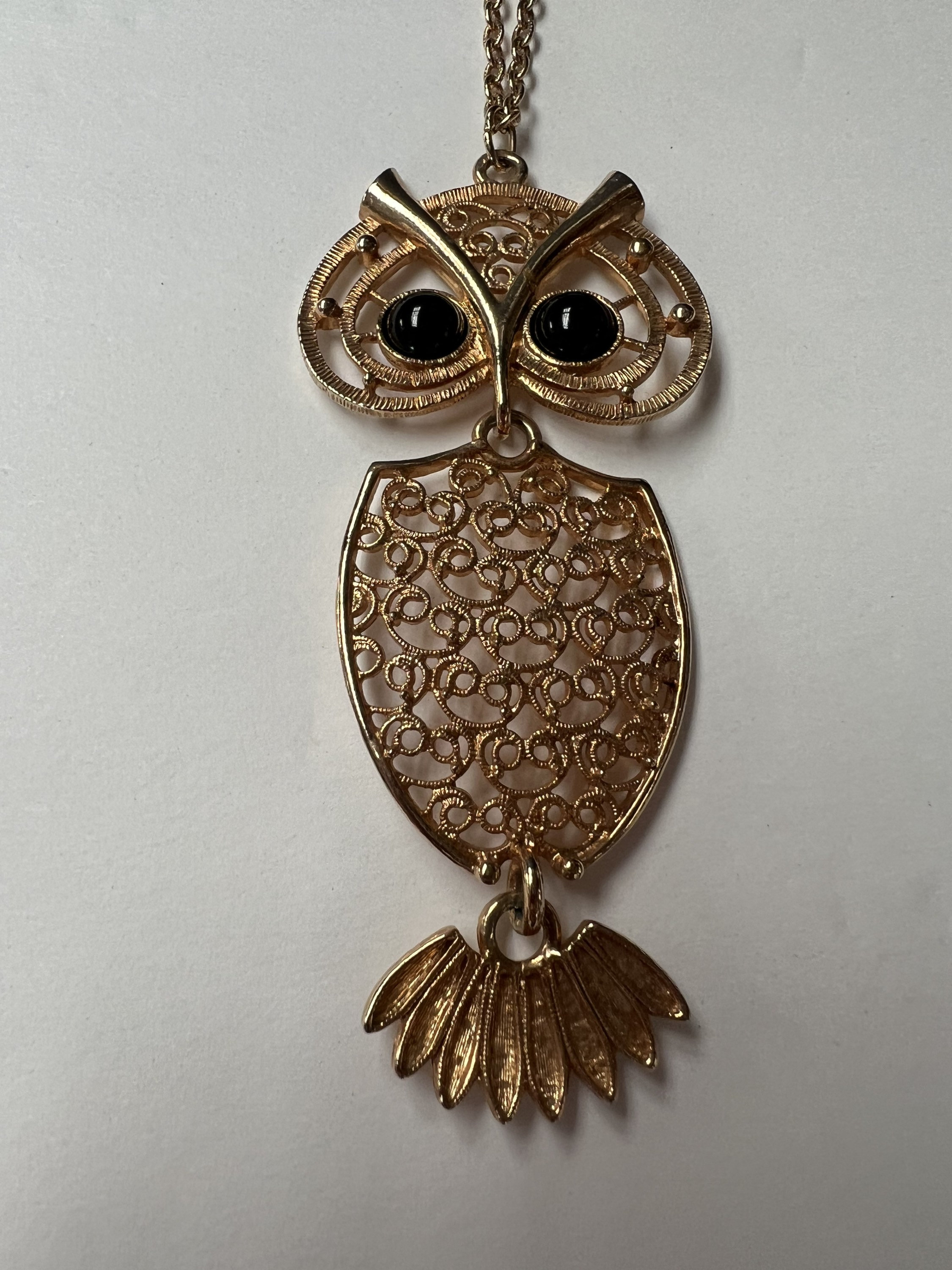 1970s Sarah Coventry Gold Tone Owl Necklace - Etsy