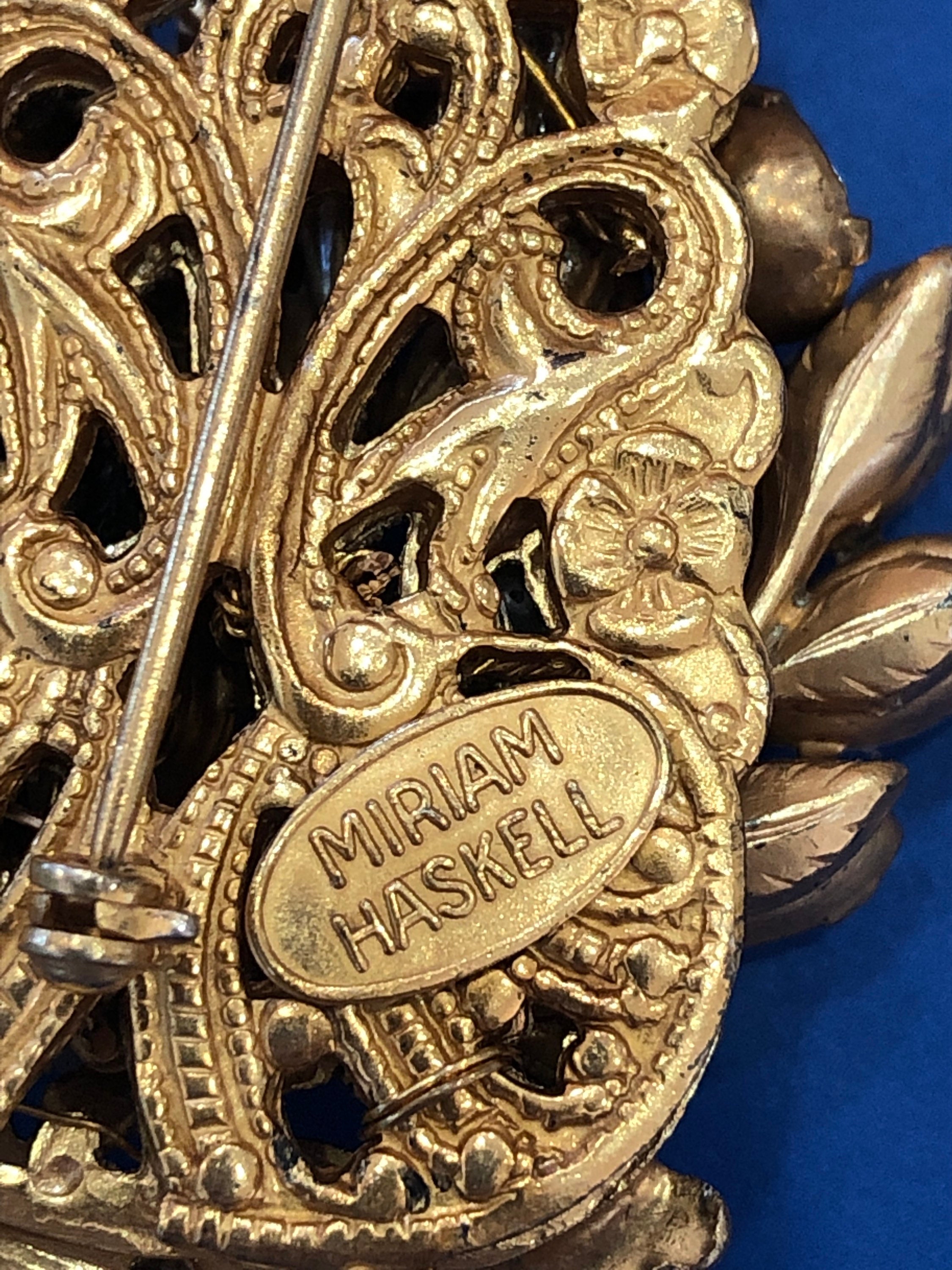 Vintage Signed Miriam Haskell Tree Brooch - Etsy