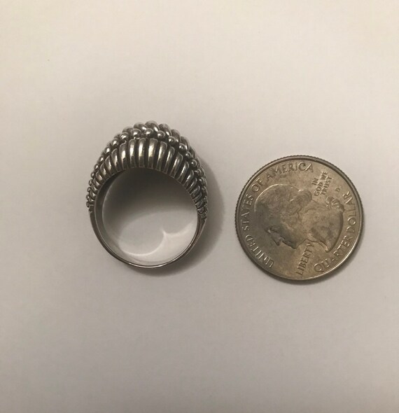 Vintage Sterling Silver 925 raised swirl ring - Gem