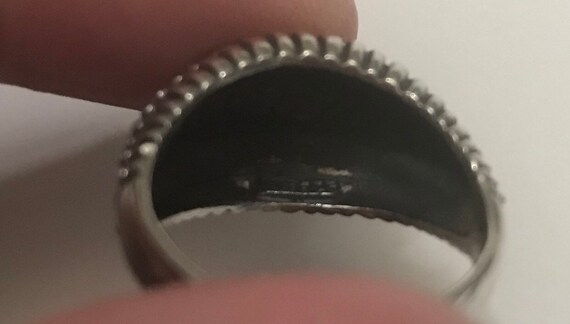 Vintage Sterling Silver 925 raised swirl ring - Gem