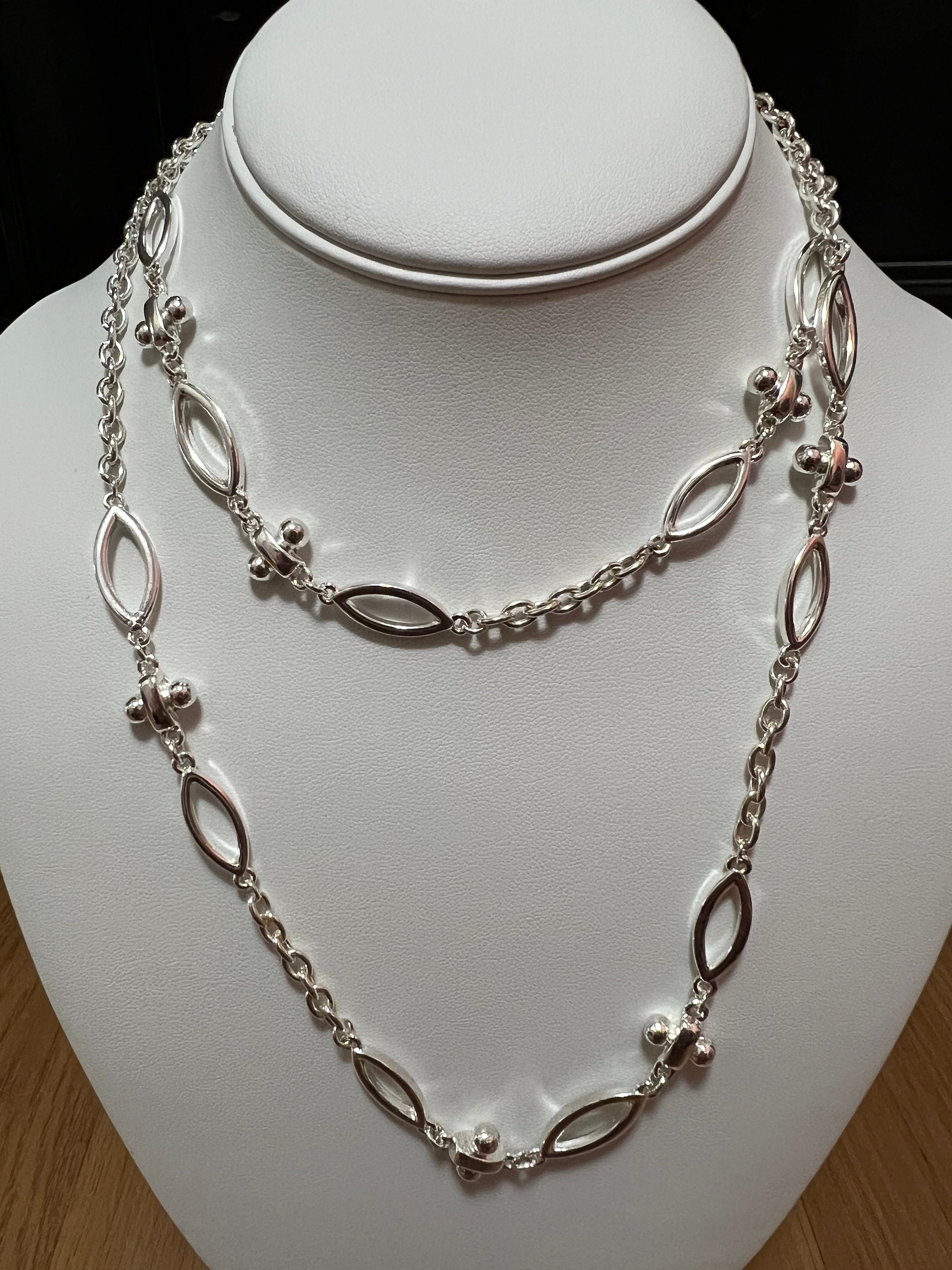 Swarovski Silver Tone 36 Inch Chain Necklace - Etsy
