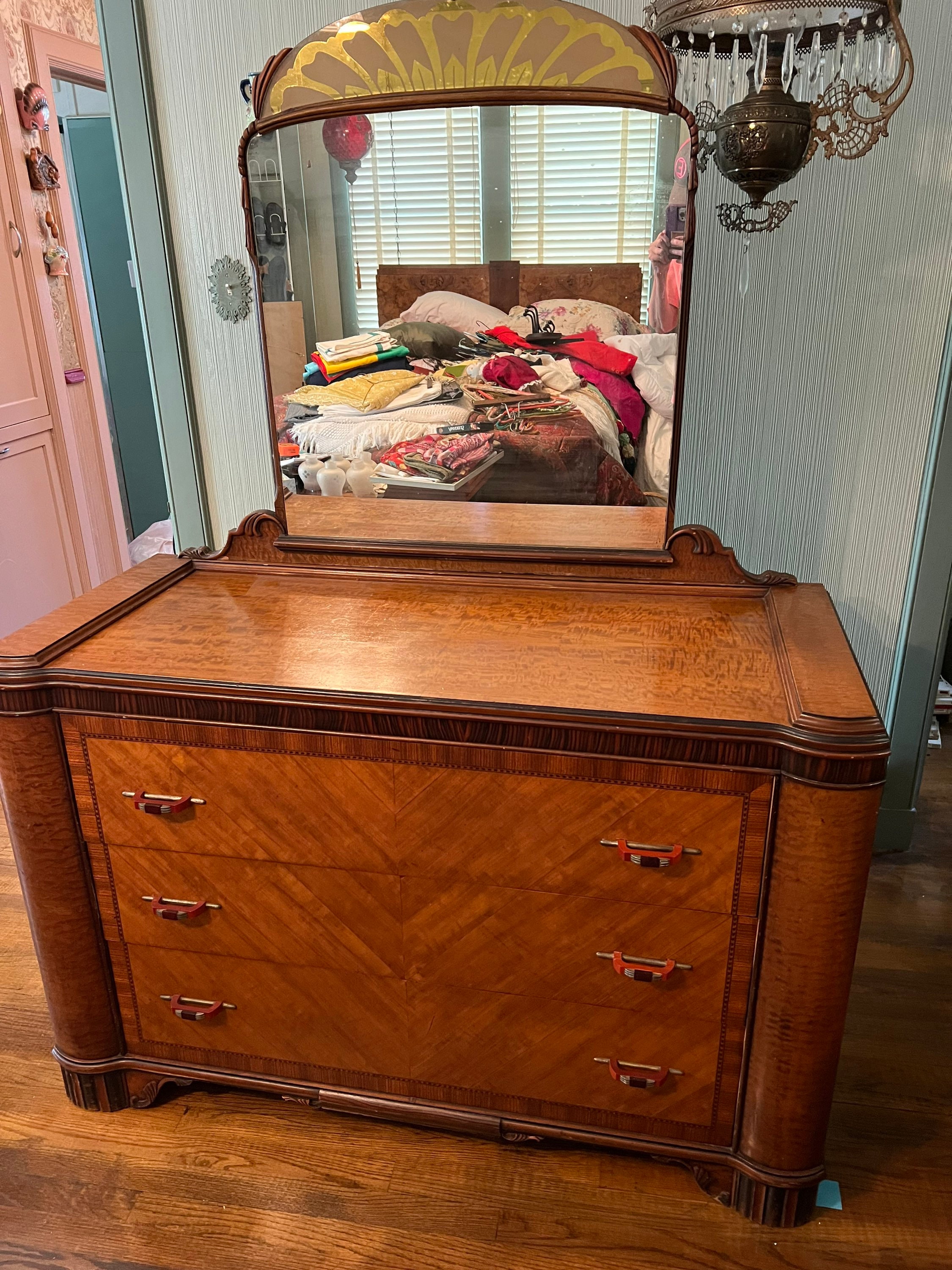 Antique Wooden 3 Drawer Dresser With Decorative Mirror - Etsy