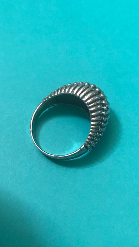 Vintage Sterling Silver 925 raised swirl ring - Gem