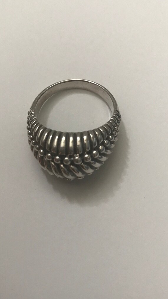 Vintage Sterling Silver 925 raised swirl ring - Gem