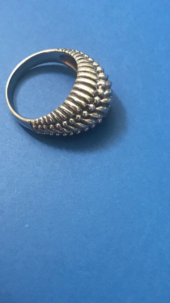 Vintage Sterling Silver 925 raised swirl ring - Gem