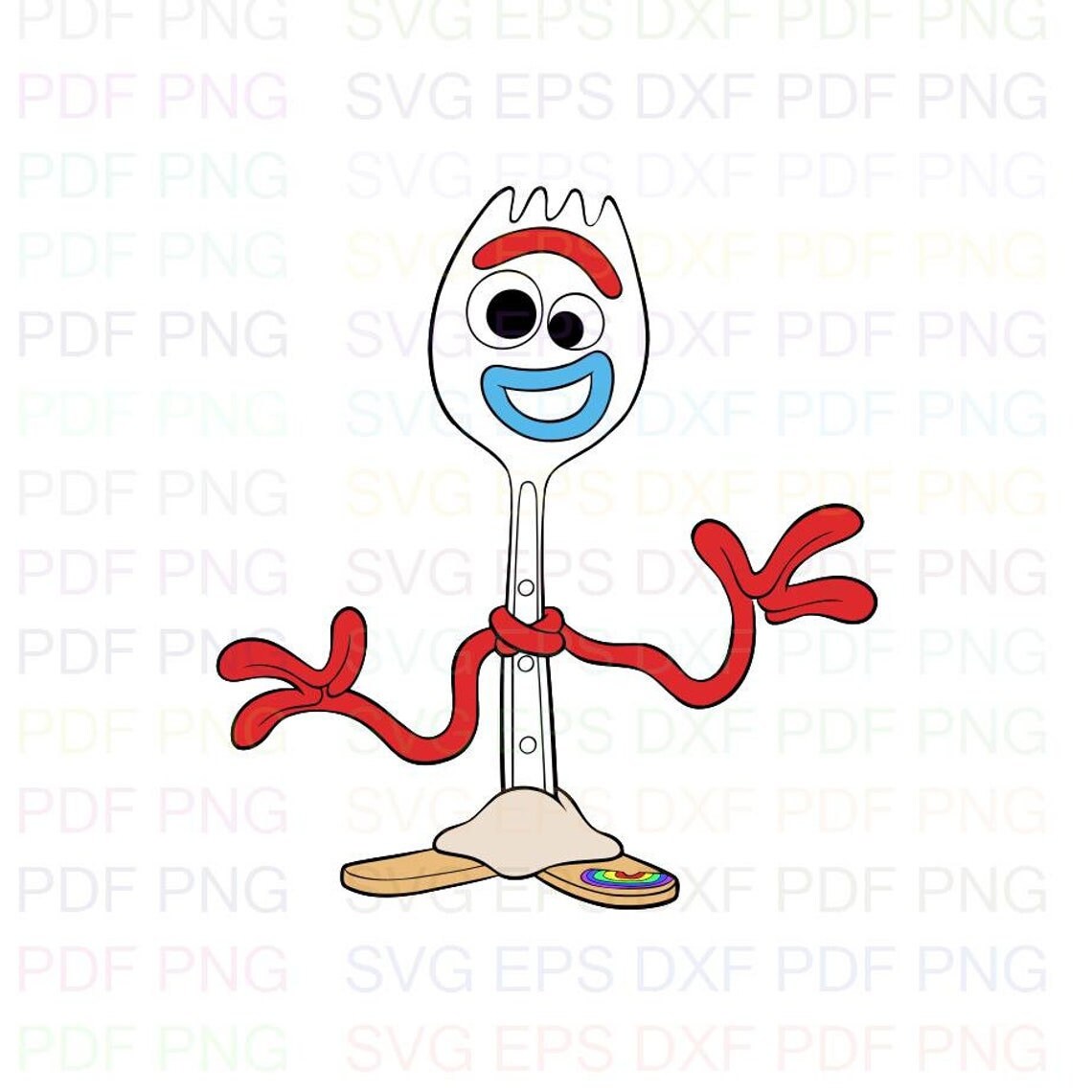 Vector Cricut Cutting file Forky Scary Outline Toy Story Svg Dxf Eps ...