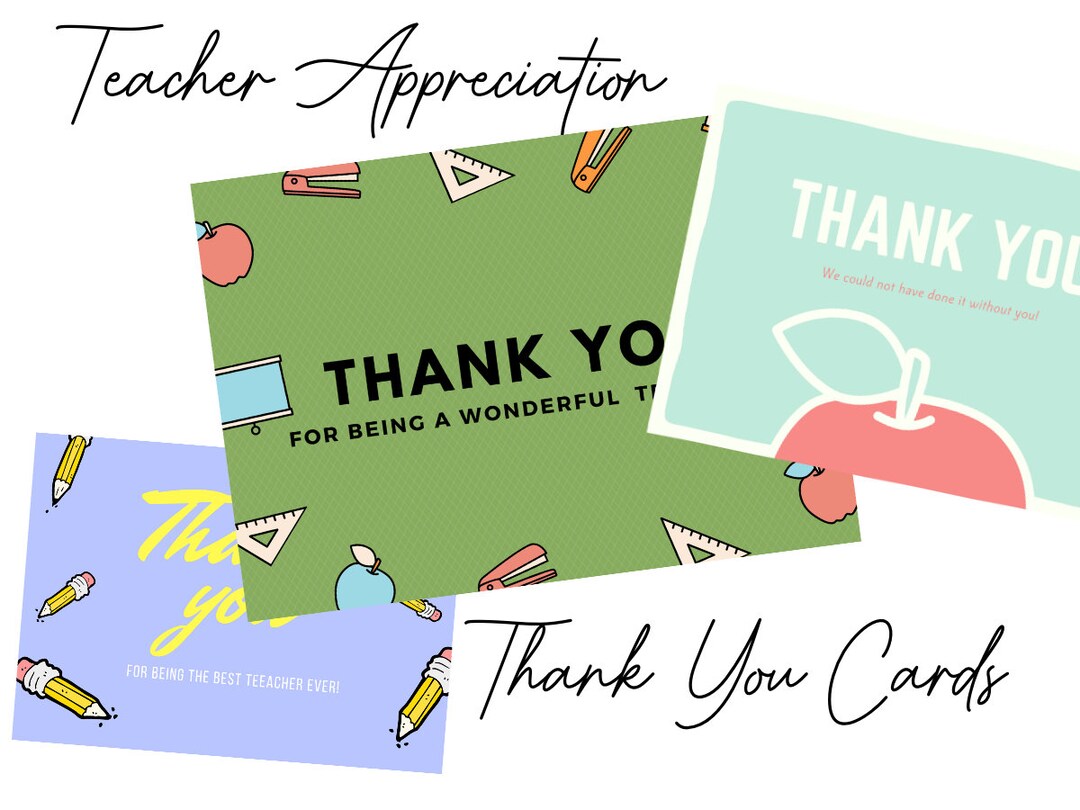 DIGITAL DOWNLOAD- Teacher Thank You Cards - Etsy