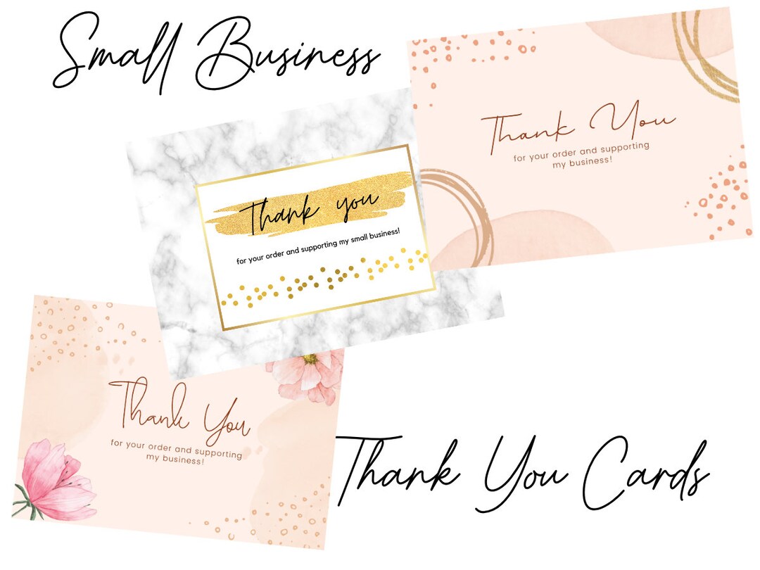 DIGITAL DOWNLOAD- Small Business Thank You Caeds - Etsy