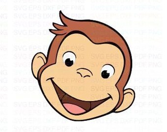 Embellishments SVG Curious George Face Vector Layered Cut File ...