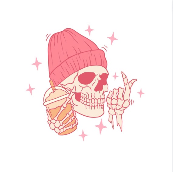Pink Skull Drawing