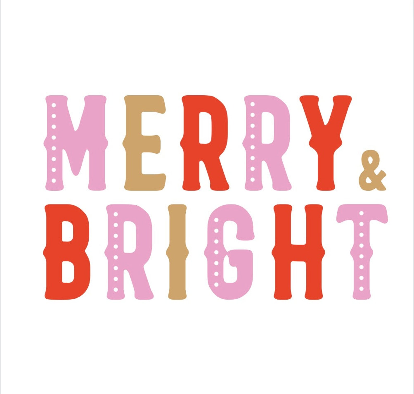 Merry and Bright, Png, Svg, Christmas Png, Christmas Digital File ...