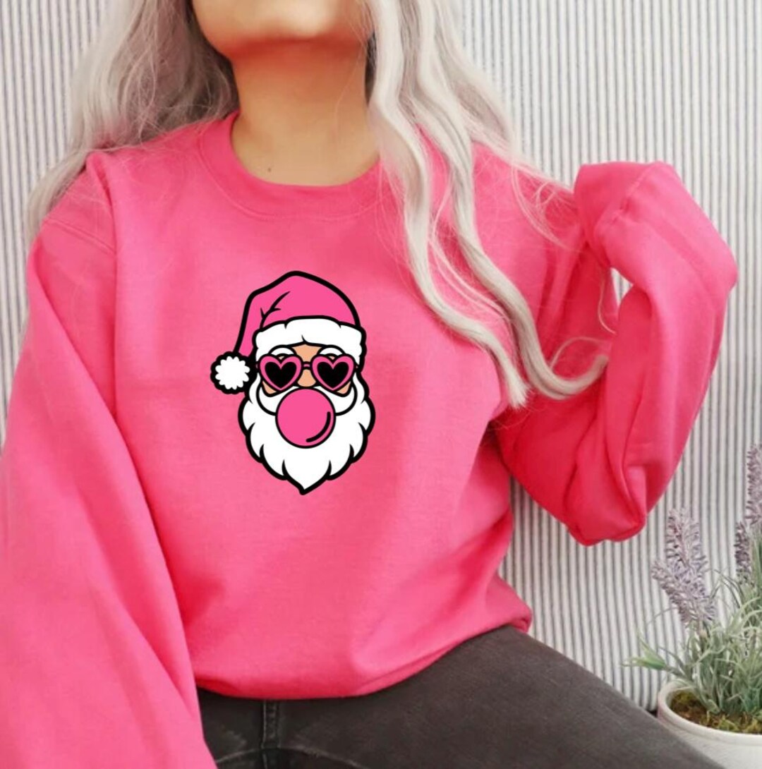 Pink Santa Sweater, Pink Santa Design, Custom Santa Sweater, Custom ...