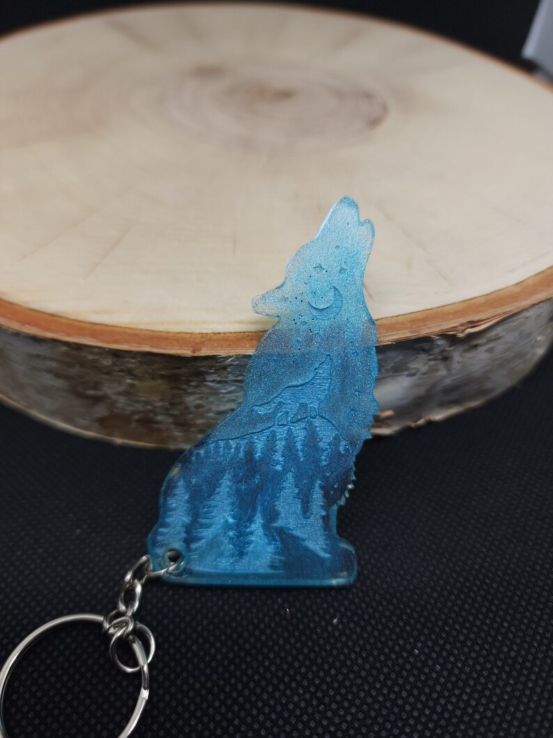 Resin Wolf Keychain - Etsy