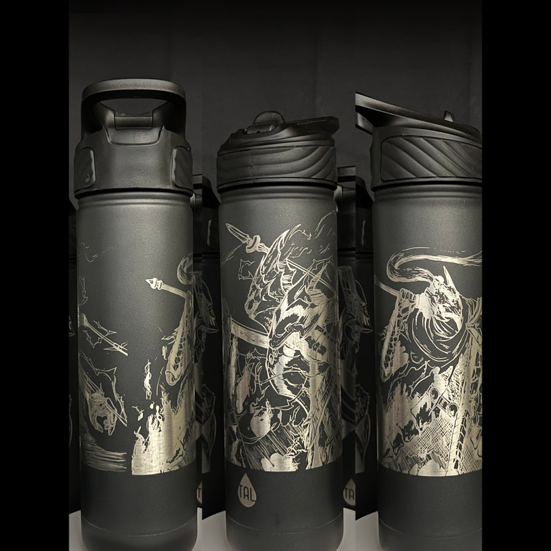Undead Warrior and Dragon Slayer Laser Engraved Water Bottle - Etsy