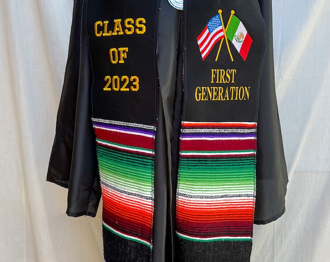 Graduation Sarape Sash, Class of 2024 First Generation, Embroidered ...