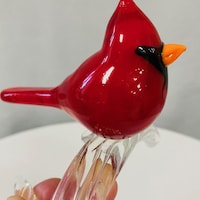 Red Cardinal, Hand Blown Art Glass - Etsy