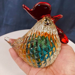 Hand Blown Glass Rooster - Etsy