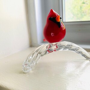 Red Cardinal, Hand Blown Art Glass - Etsy