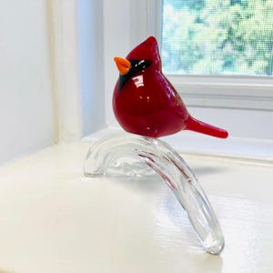 Red Cardinal, Hand Blown Art Glass - Etsy