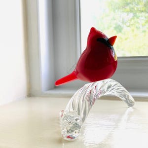 Red Cardinal, Hand Blown Art Glass - Etsy