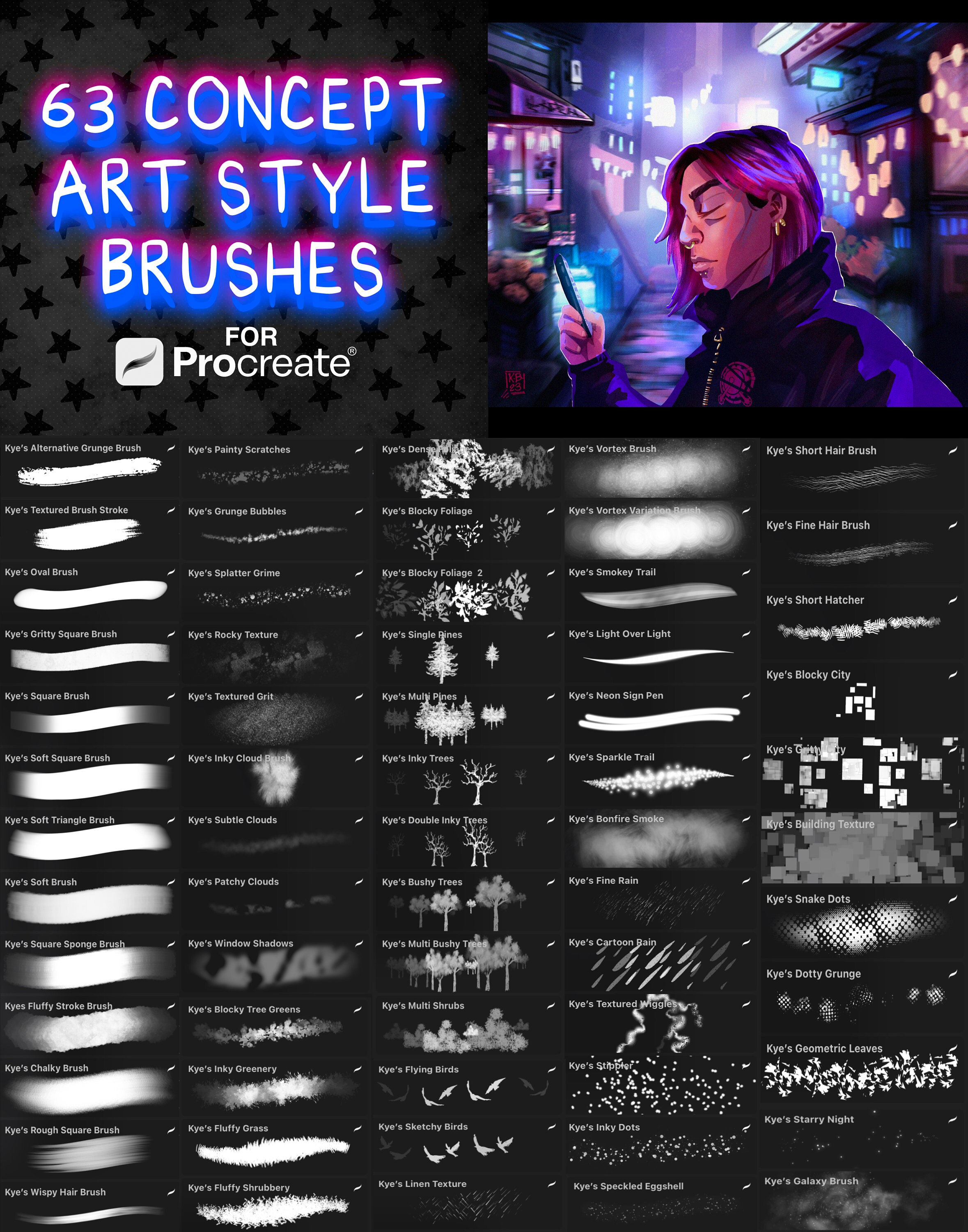 Concept Art Style Brush Set for Procreate Digital Download Graphic ...